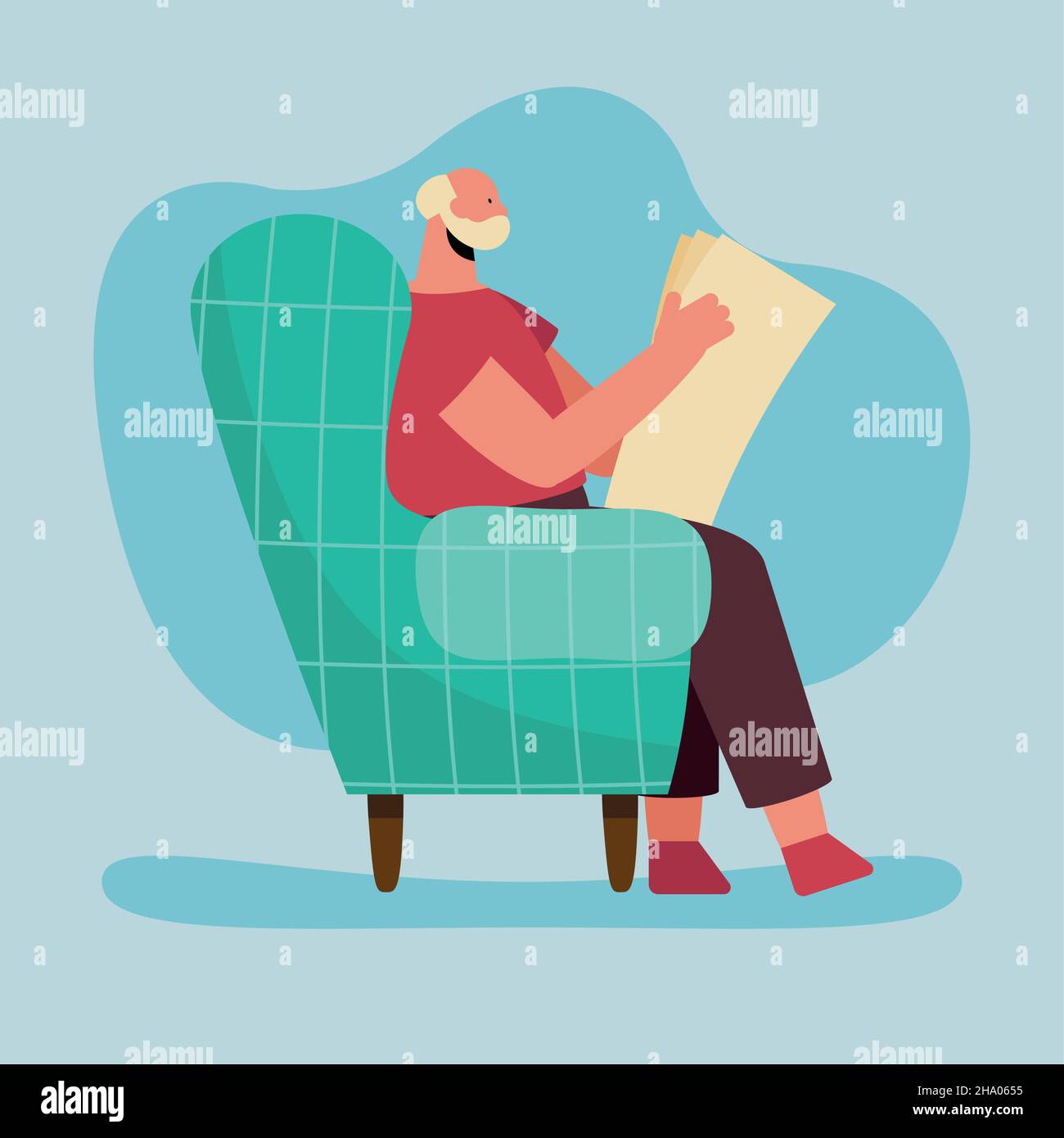 old man reading book character Stock Vector Image & Art - Alamy