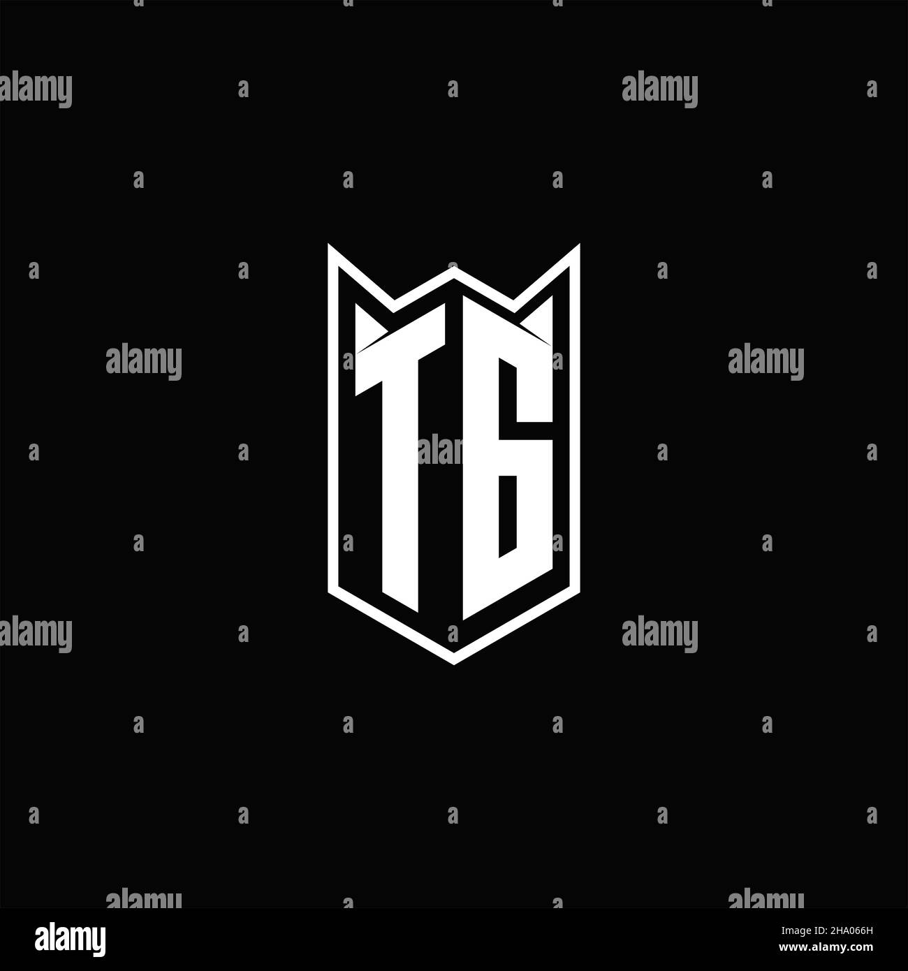 TG Logo monogram with shield shape designs template vector icon modern ...