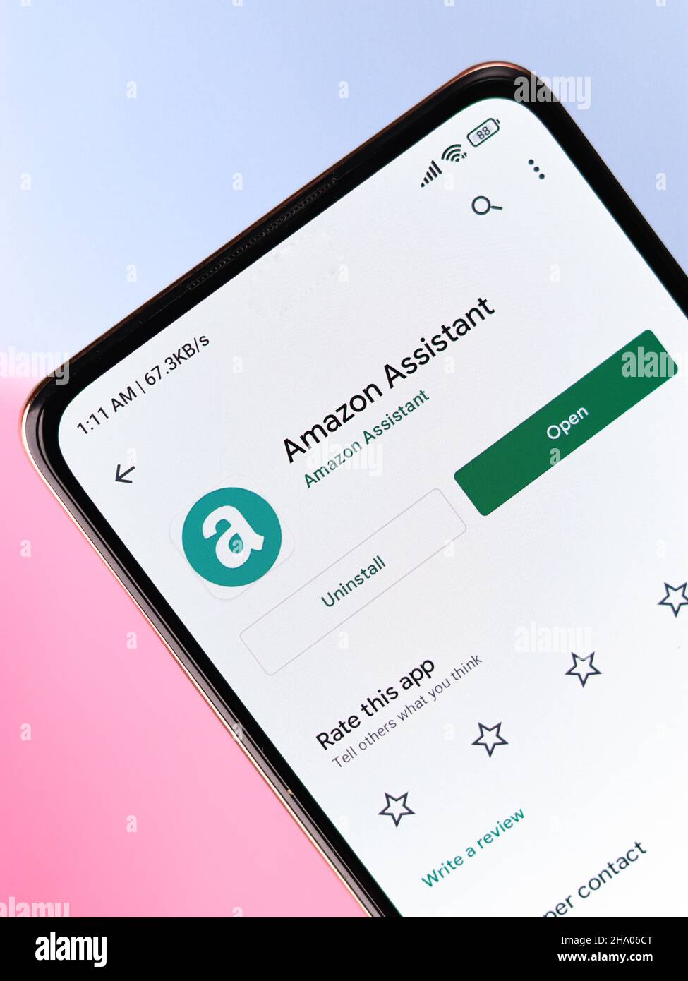 West Bangal, India - December 05, 2021 : Amazon assistant logo on phone ...