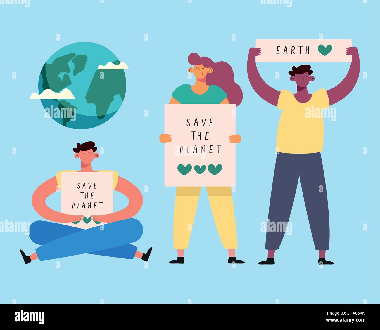 ecologists and earth planet characters Stock Vector Image & Art - Alamy