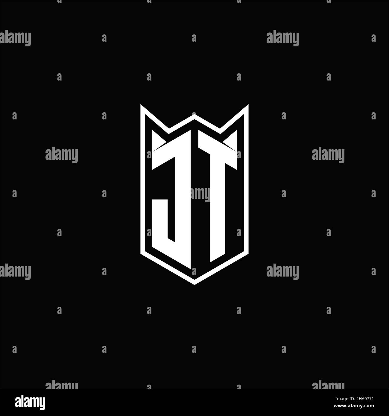 JT Logo monogram with shield shape designs template vector icon modern ...
