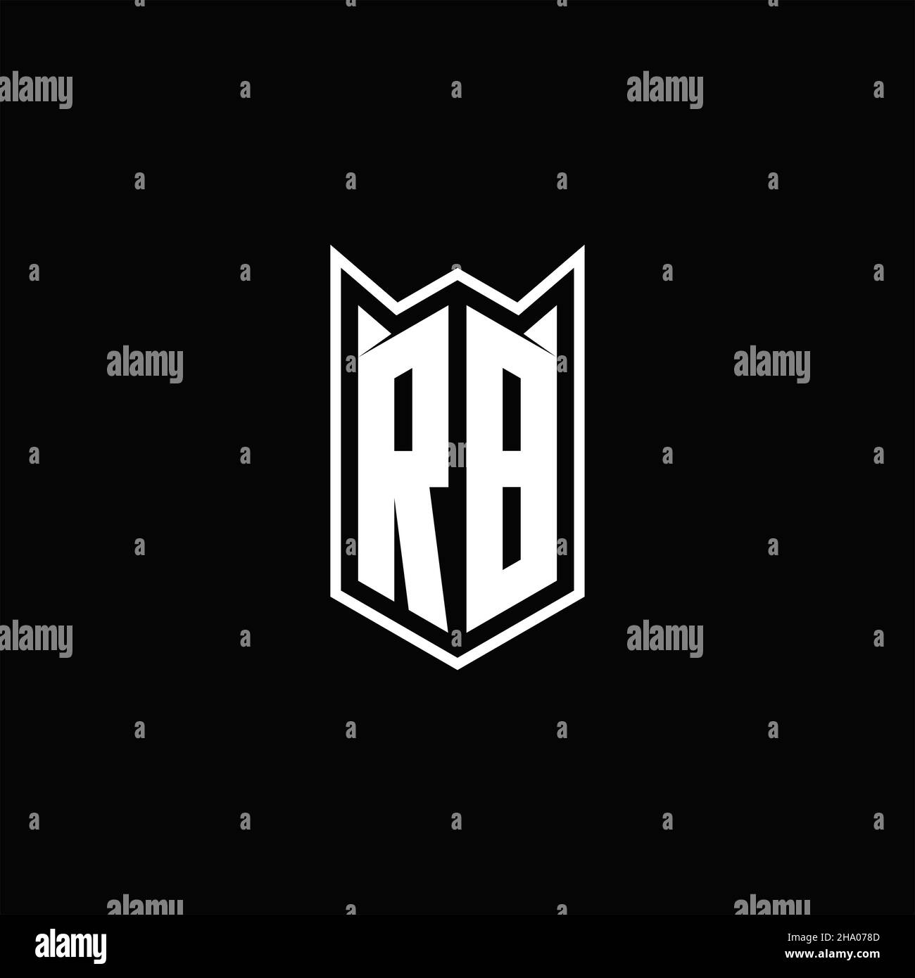 RB Logo monogram with shield shape designs template vector icon modern ...