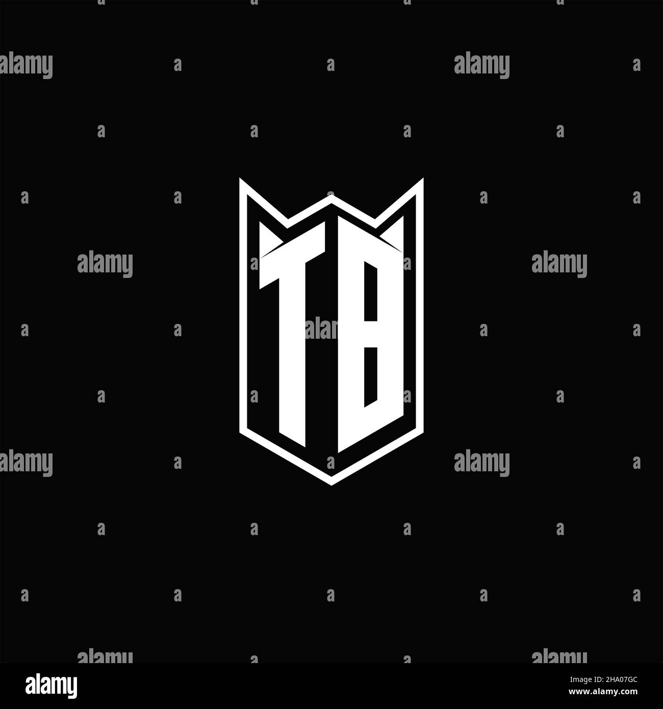 TB Logo monogram with shield shape designs template vector icon modern ...