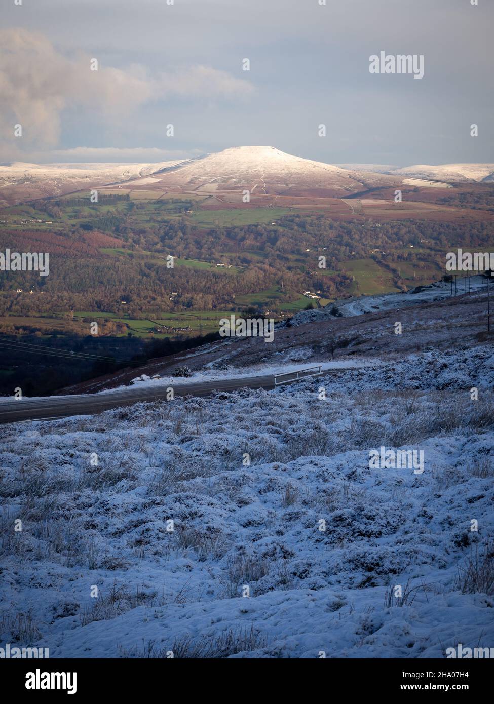 Winter Scene in the Brecon Beacons with snow covering the South Wales ...
