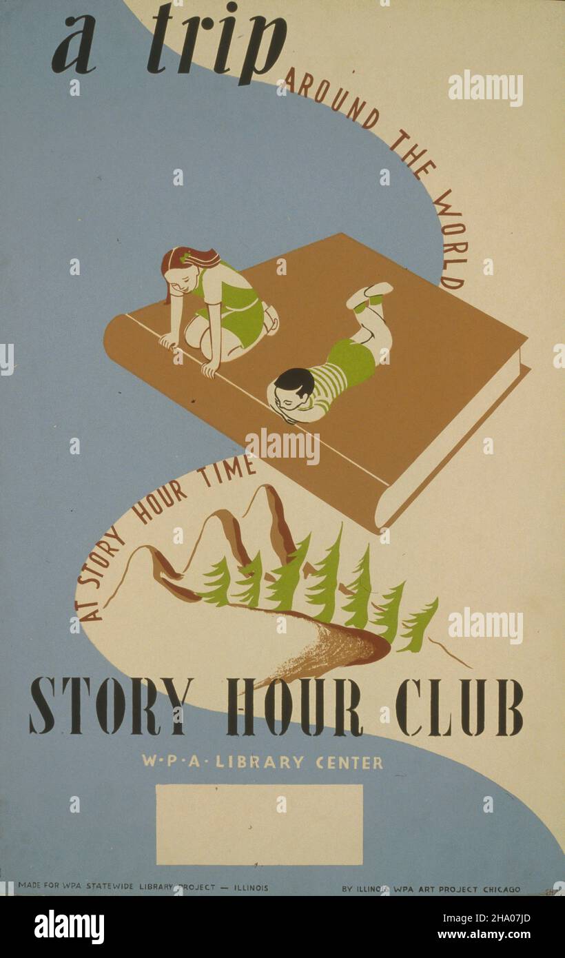 Library Center - Work Progress Administration - Federal Art Project ...