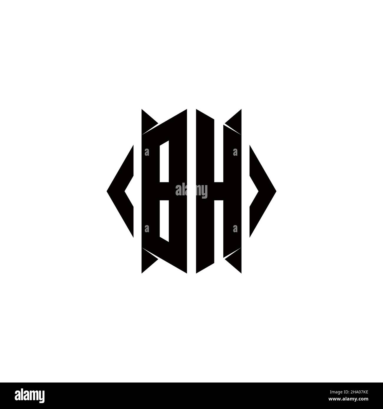 BH Logo monogram with shield shape designs template vector icon modern ...