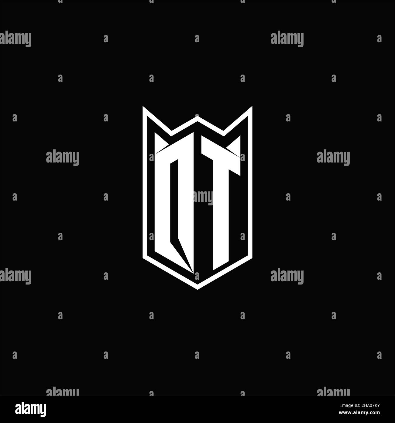 Qt Logo Monogram With Shield Shape Designs Template Vector Icon Modern