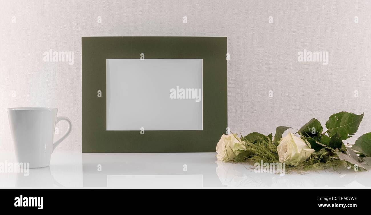 Photo frame with empty space. To write a message, invitation, wishes ...