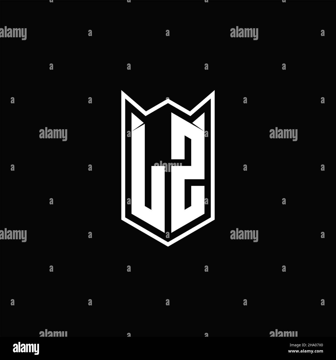 LZ Logo monogram with shield shape designs template vector icon modern ...