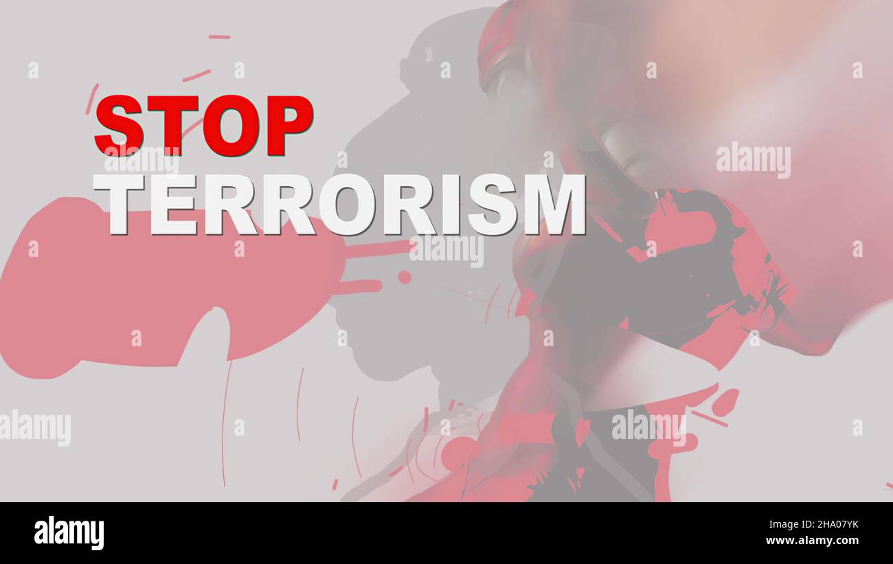 3d illustration - hand drawn concept with words stop terrorism Stock ...
