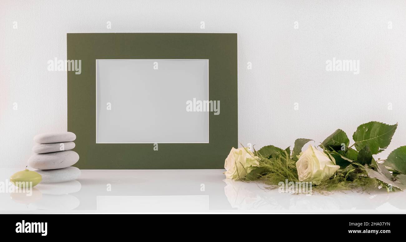 Photo frame with empty space. To write a message, invitation, wishes ...