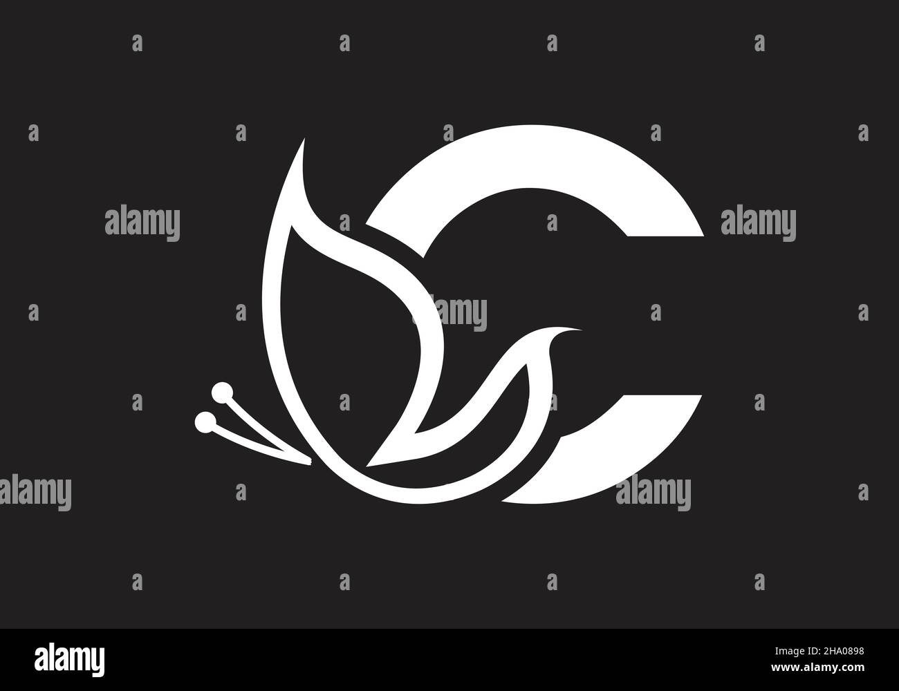 this is a creative letter C add butterfly icon design Stock Vector ...