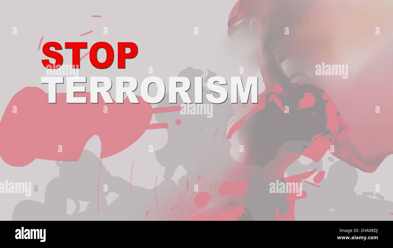 3d illustration - hand drawn concept with words stop terrorism Stock ...