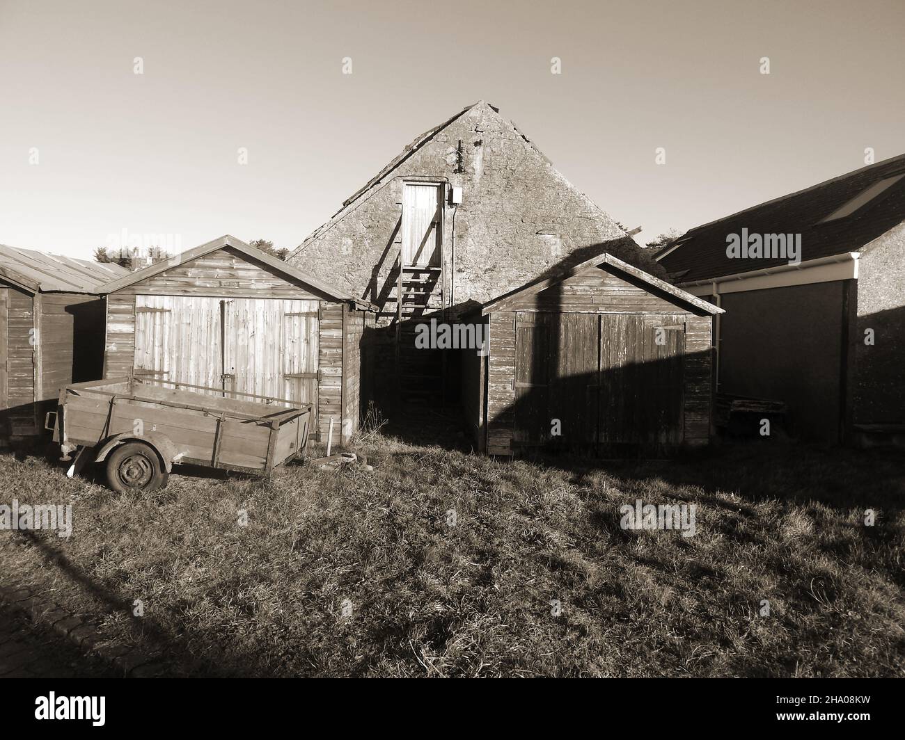Old Storage sheds and warehouse, Port William, Scotland. It founded as ...
