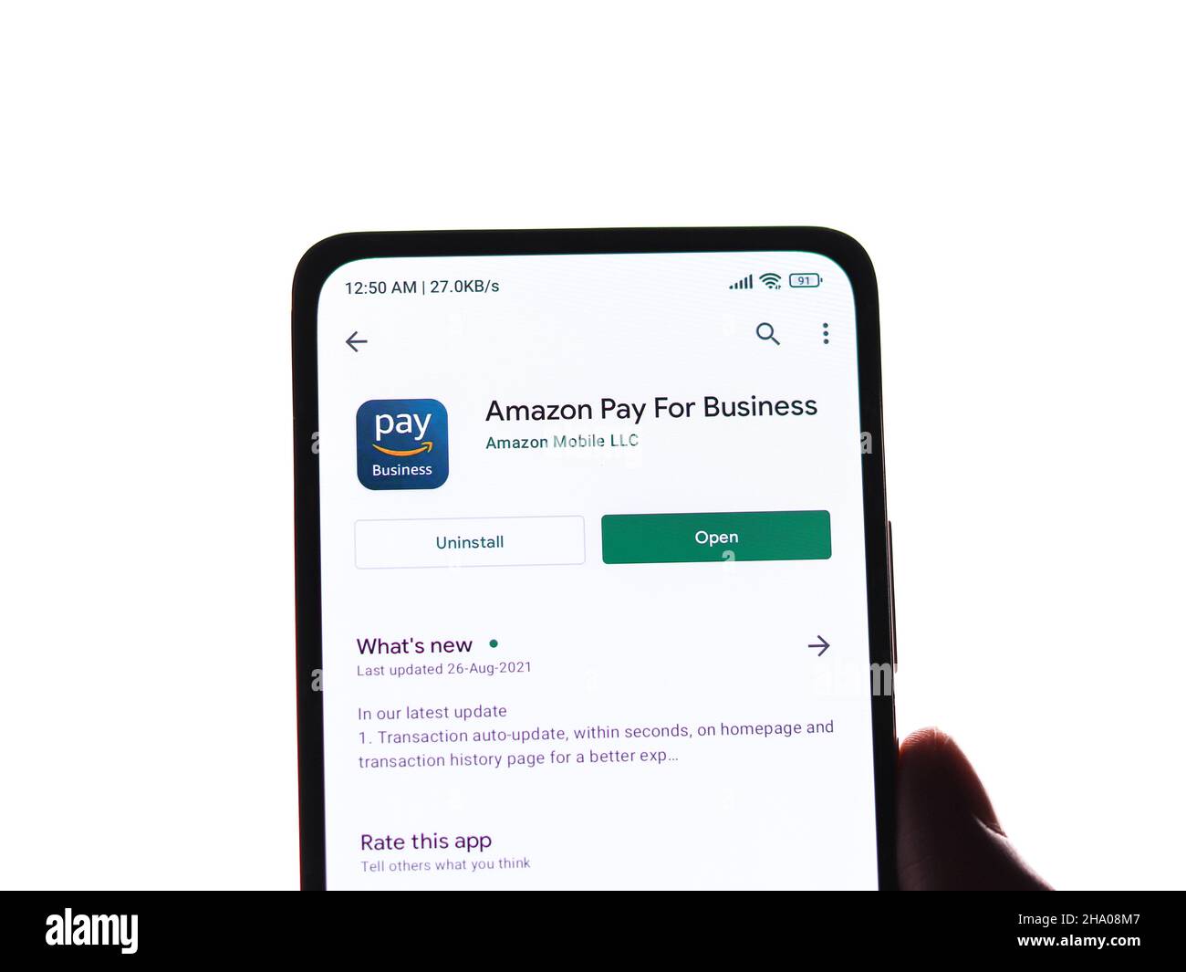 Assam, india - November 15, 2020 : Amazon pay logo on phone screen ...