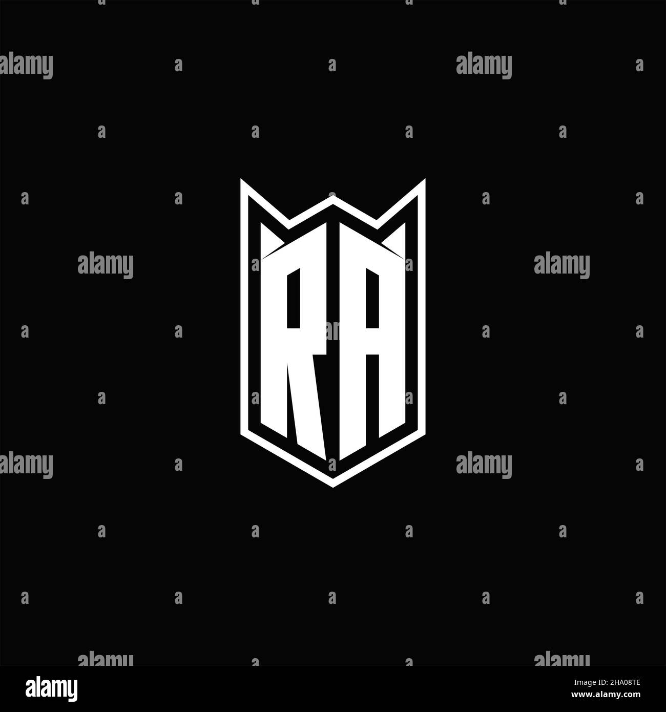 RA Logo monogram with shield shape designs template vector icon modern ...