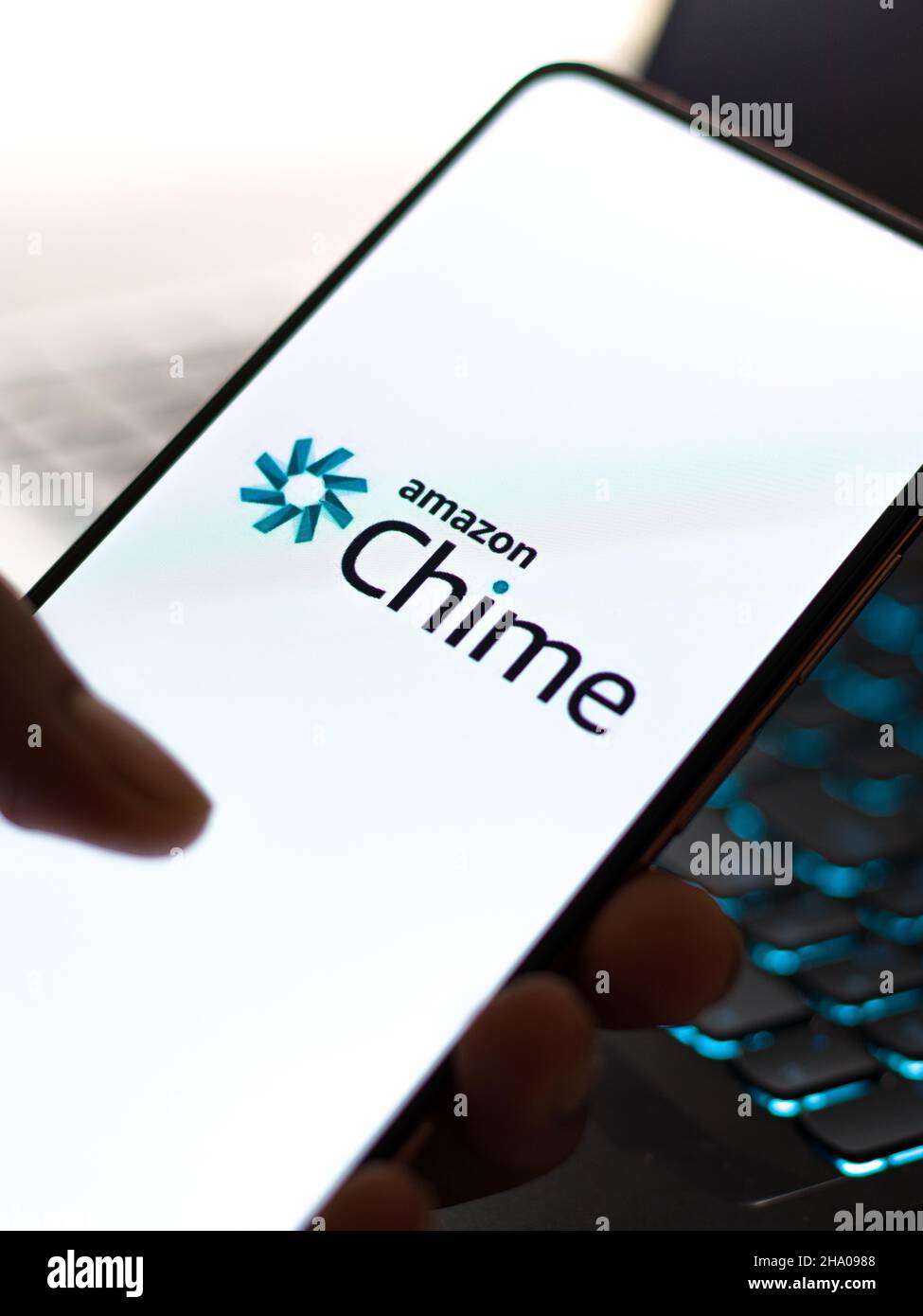 West Bangal, India - December 05, 2021 : Amazon Chime logo on phone screen stock image Stock ...