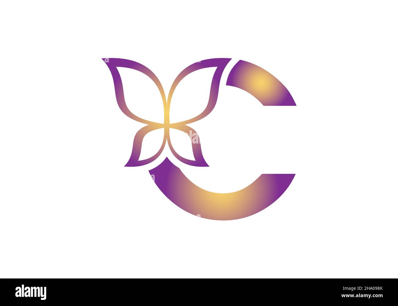 this is a creative letter C add butterfly icon design Stock Vector ...