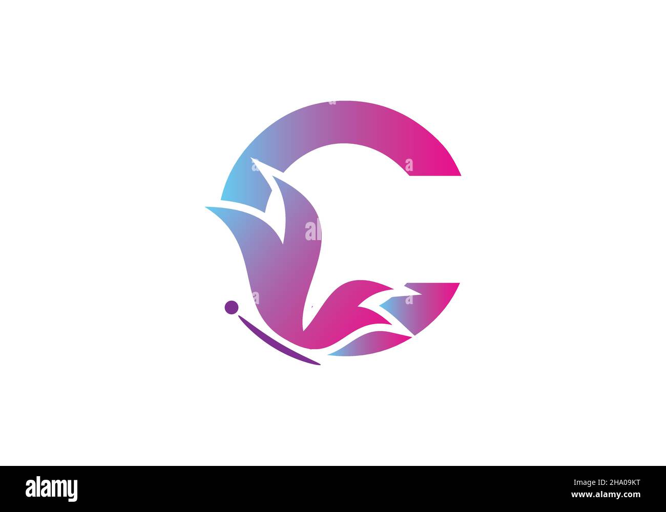 this is a creative letter C add butterfly icon design Stock Vector ...