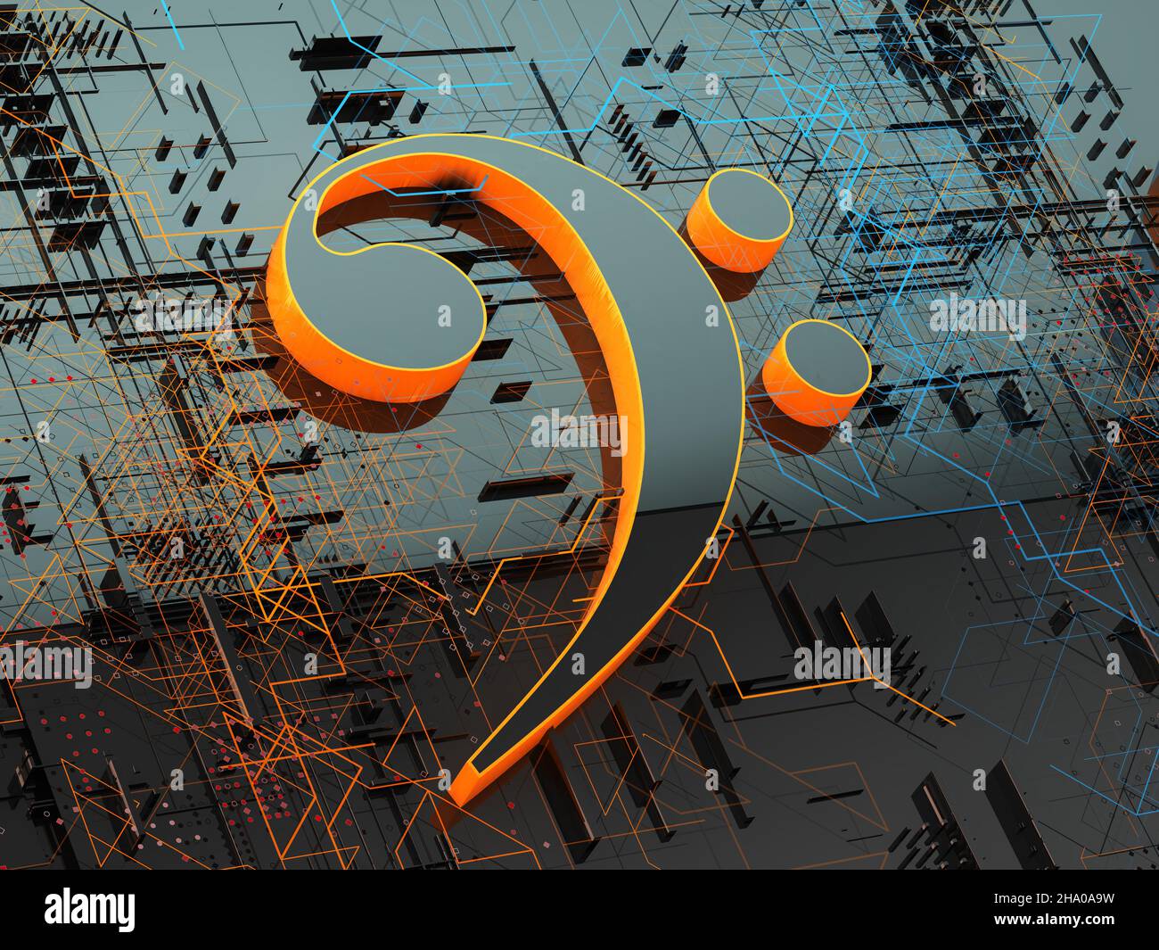 Music concept abstract background.Clef key.Technology and trendy music ...