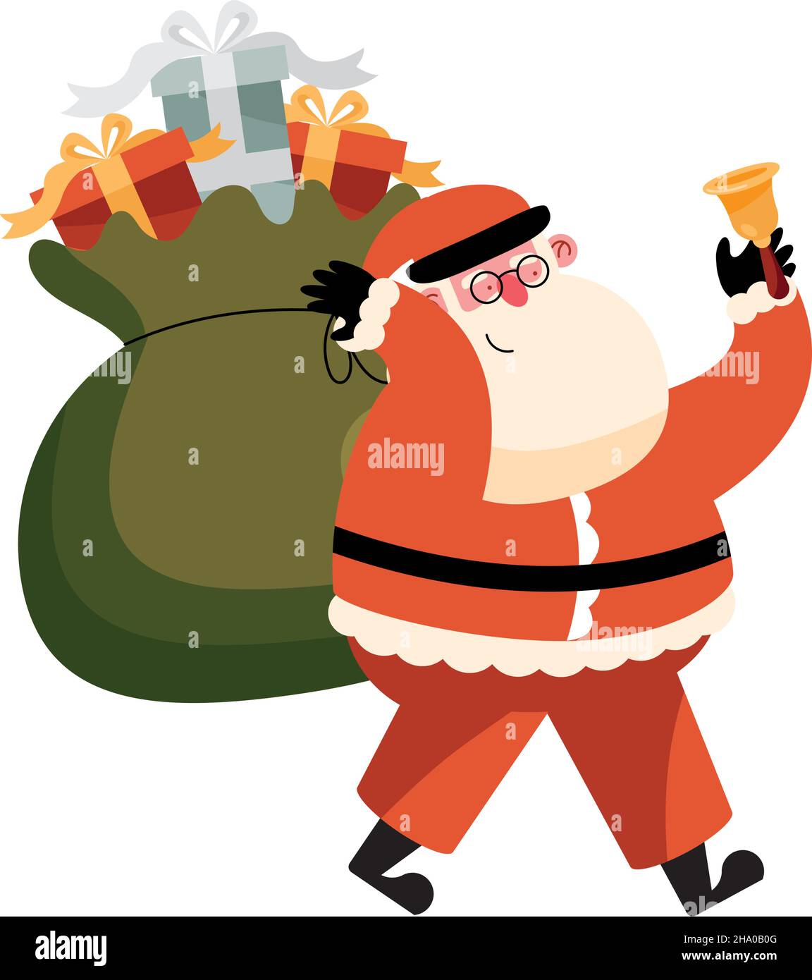 santa claus playing bell character Stock Vector Image & Art - Alamy