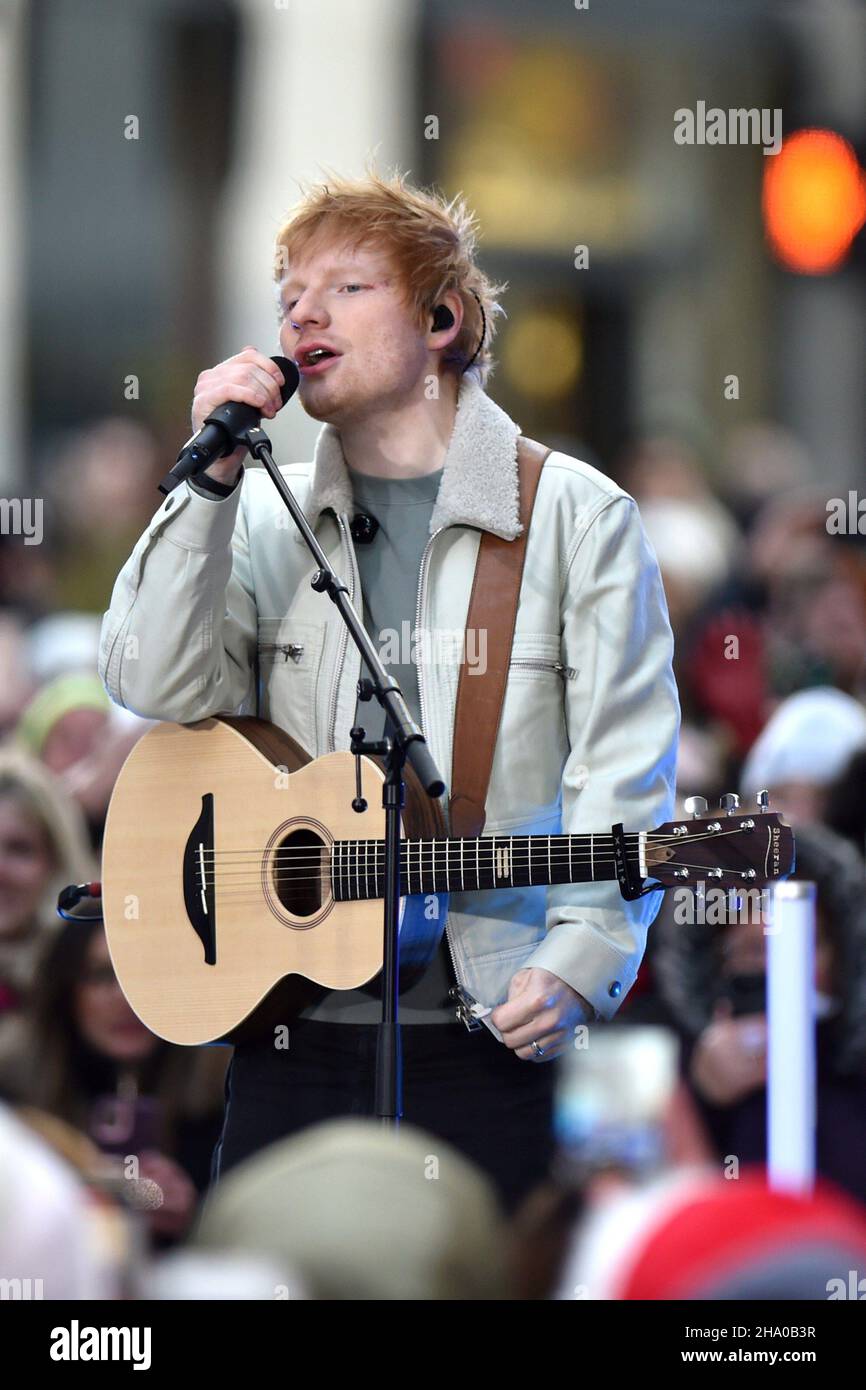 New York, NY, USA. 9th Dec, 2021. Ed Sheeran on stage for NBC Today ...