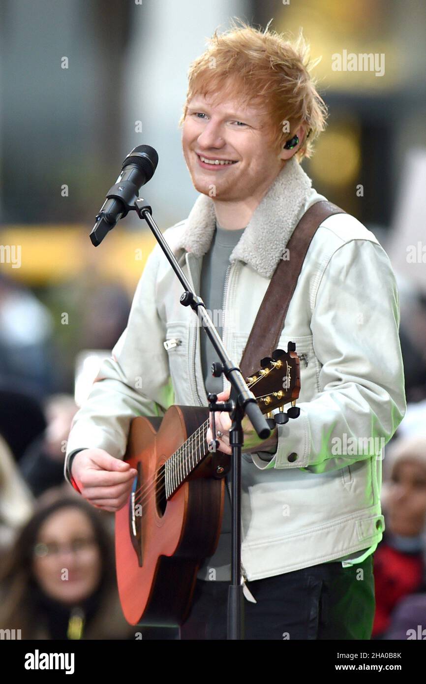 New York, NY, USA. 9th Dec, 2021. Ed Sheeran on stage for NBC Today ...