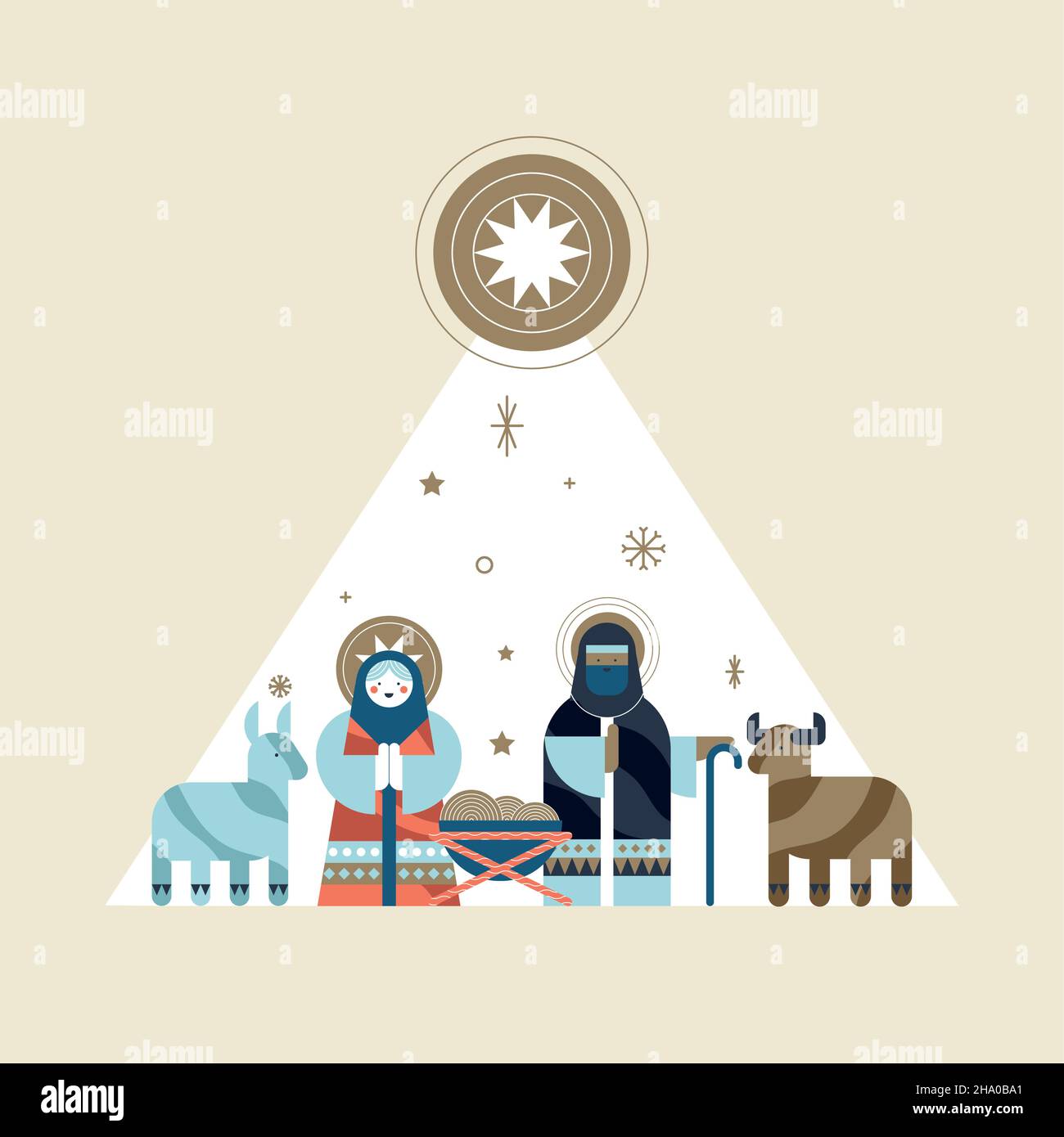 manger family and animals characters Stock Vector Image & Art - Alamy