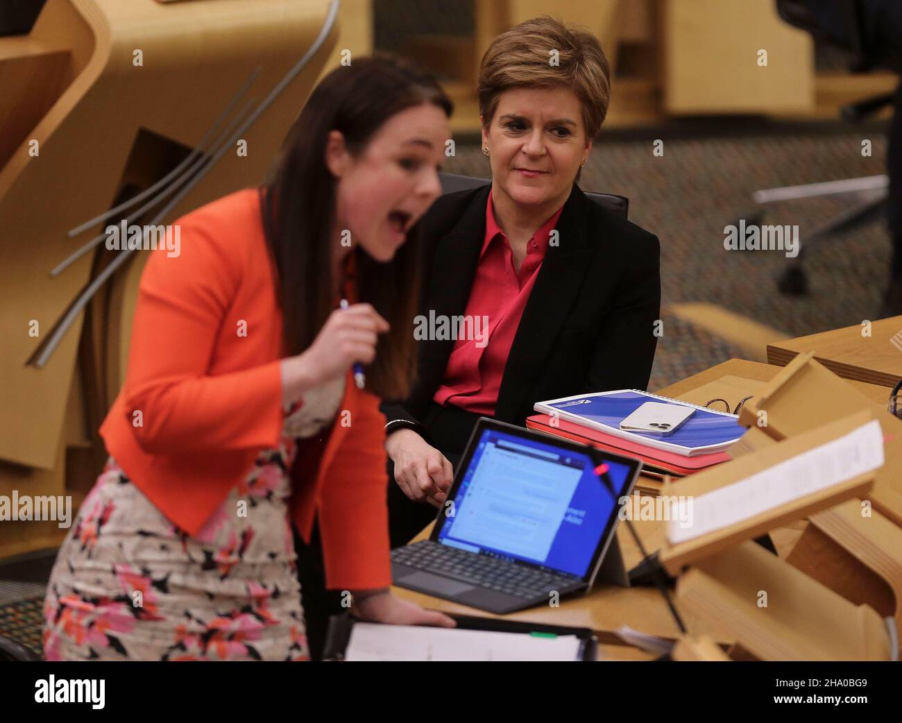 Scotland's First Minister Nicola Sturgeon (left) and Finance Secretary ...
