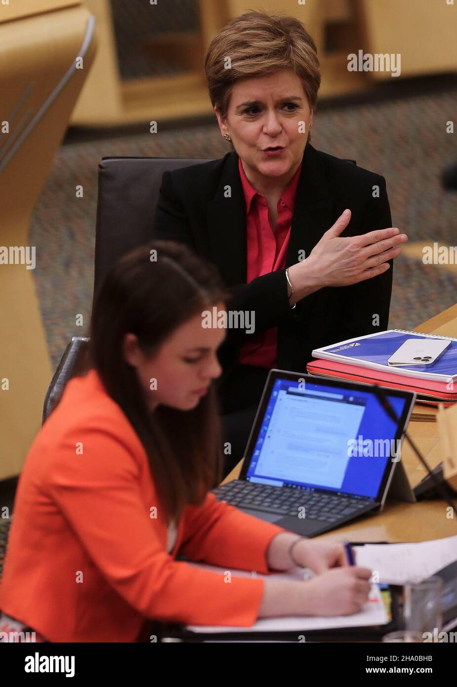 Scotland's First Minister Nicola Sturgeon (left) and Finance Secretary ...