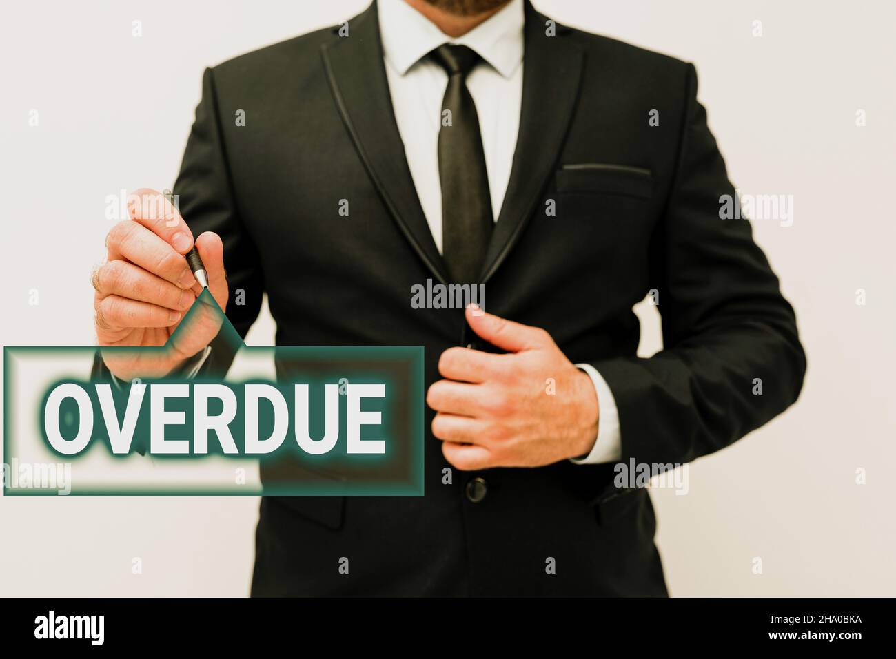 Sign displaying Overdue. Word Written on loans and other obligations ...