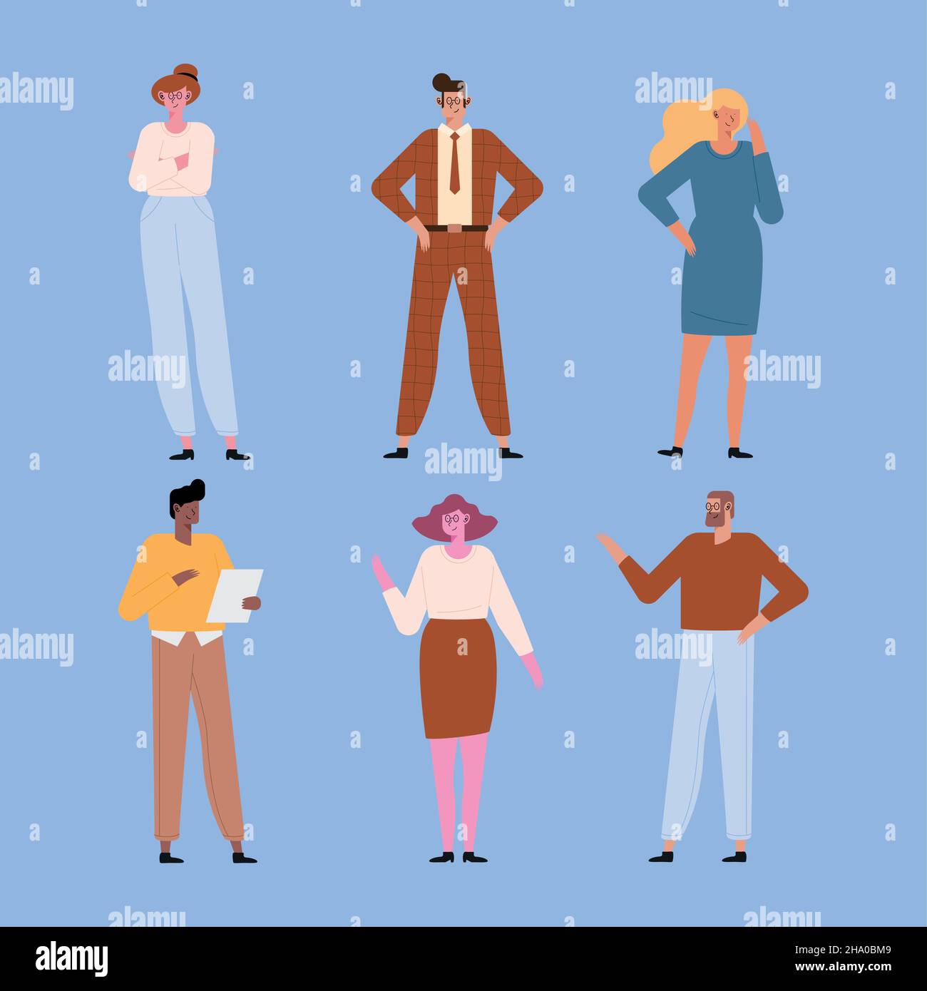 business persons standing six characters Stock Vector Image & Art - Alamy