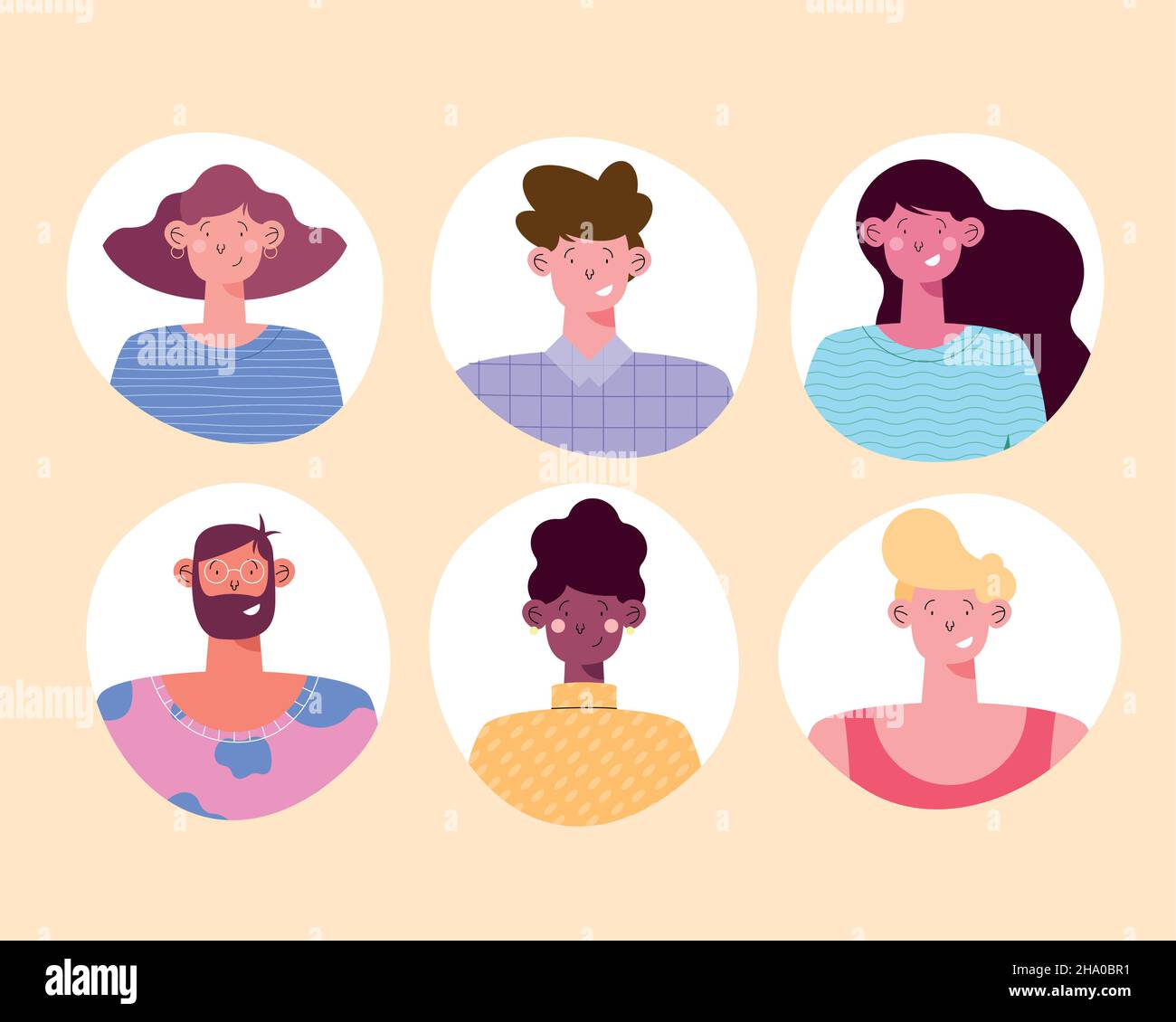 Attractive smiling friends in Stock Vector Images - Alamy