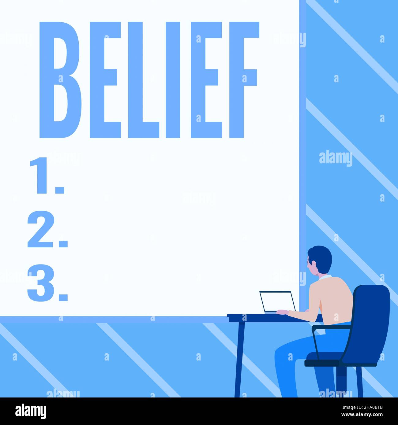 Writing displaying text Belief. Concept meaning the feeling of being ...