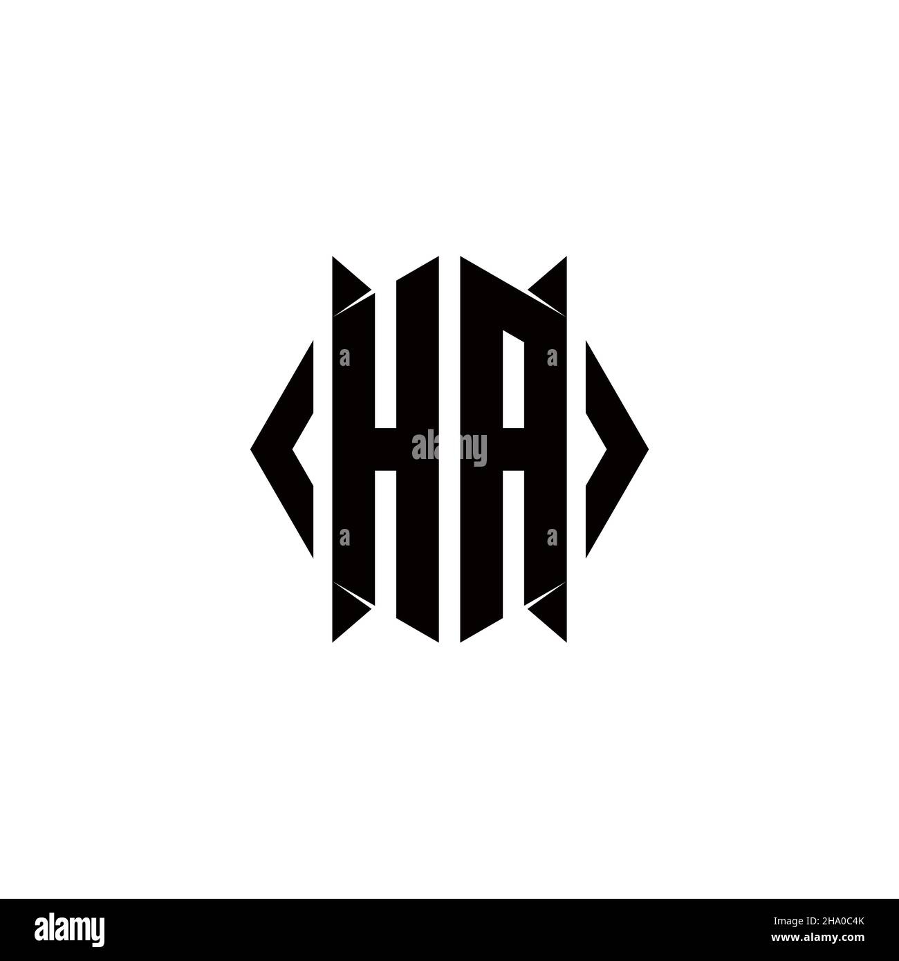 HA Logo monogram with shield shape designs template vector icon modern ...
