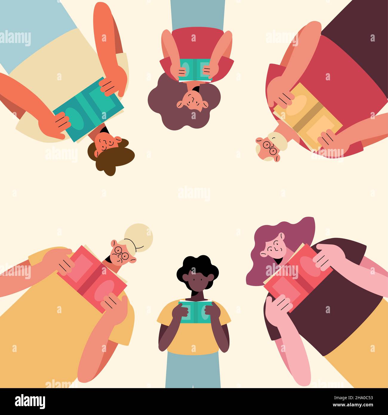 generations persons reading characters group Stock Vector Image & Art ...