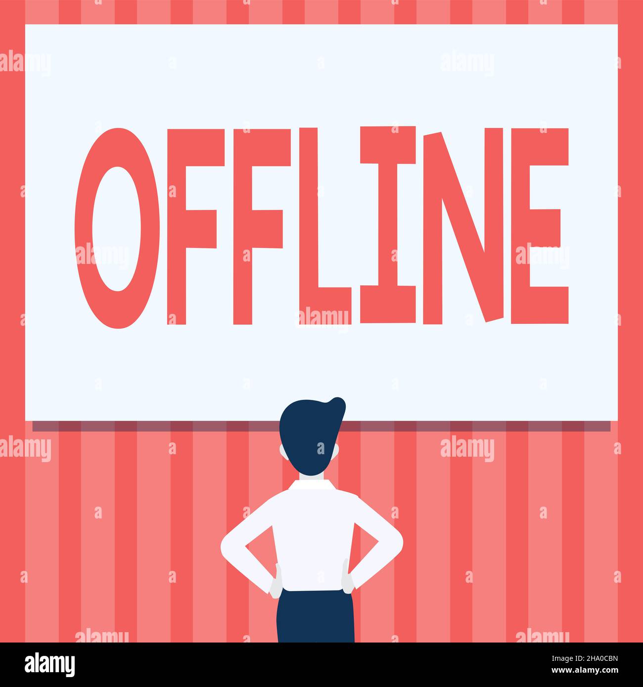 Text caption presenting Offline. Business approach Not having directly ...