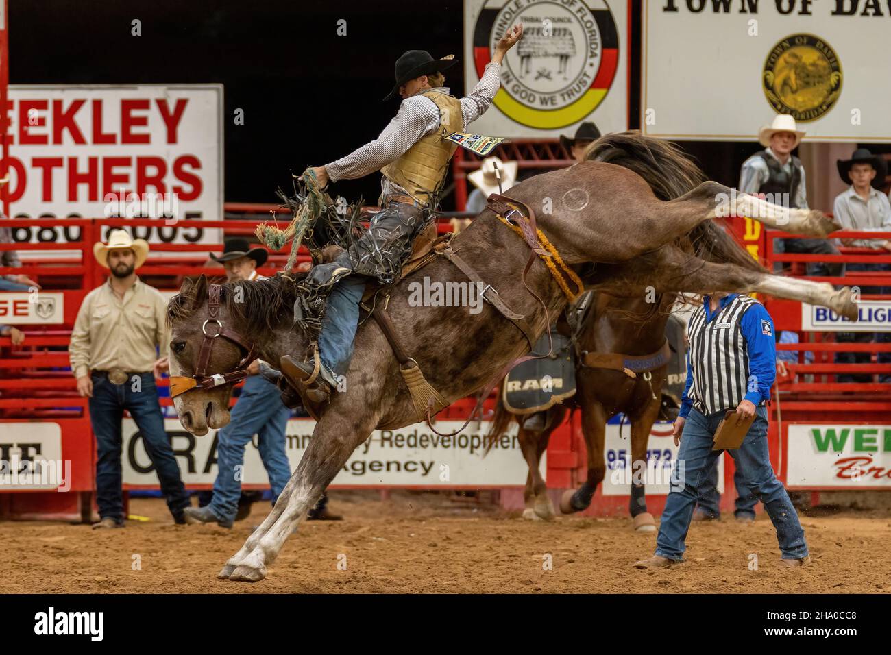 Saddle Bronc Riding seen on Southeastern Circuit Finals Rodeo during ...