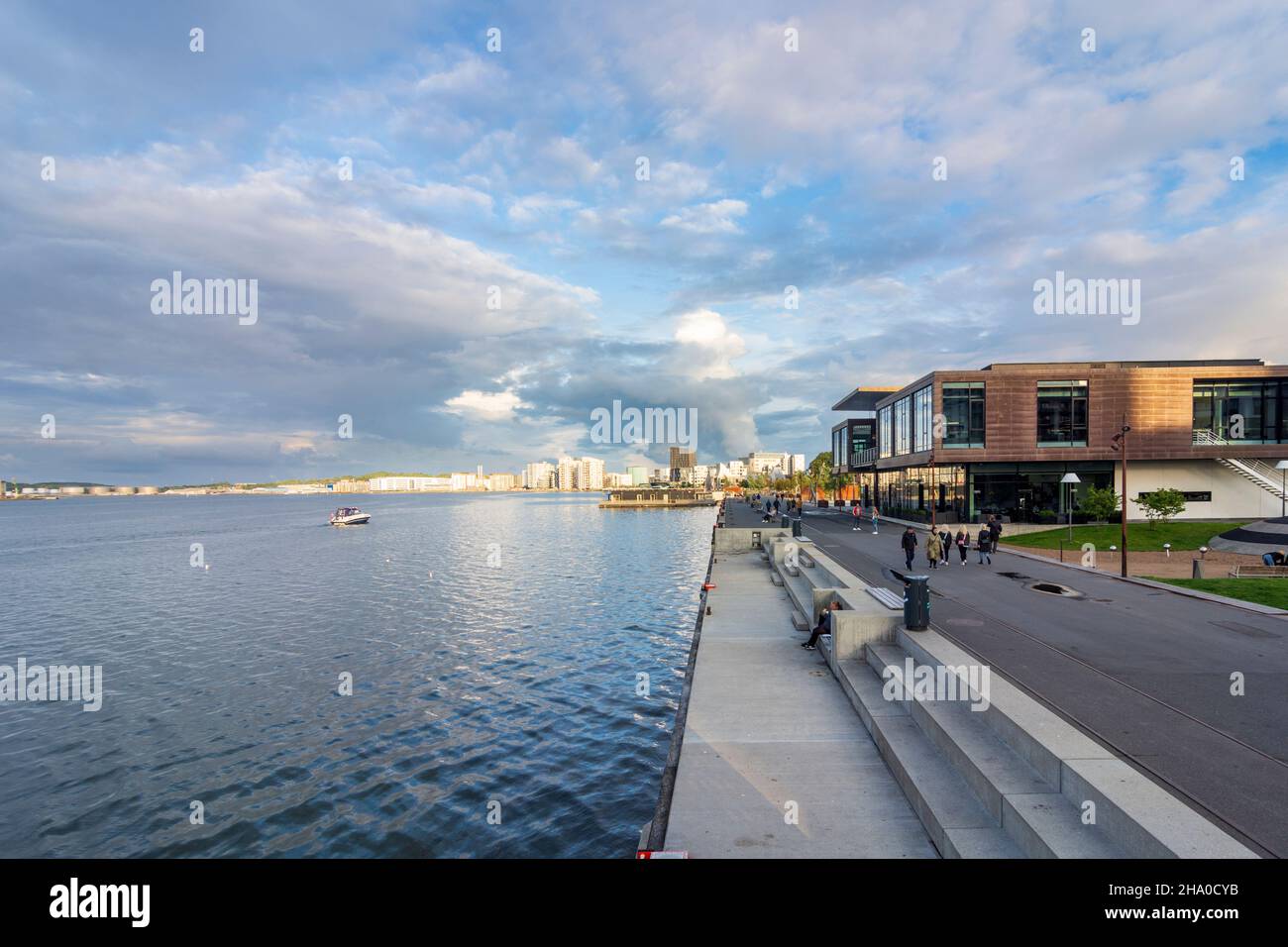 Aalborg: waterfront at Limfjord, in Aalborg, Jylland, Jutland, Denmark ...
