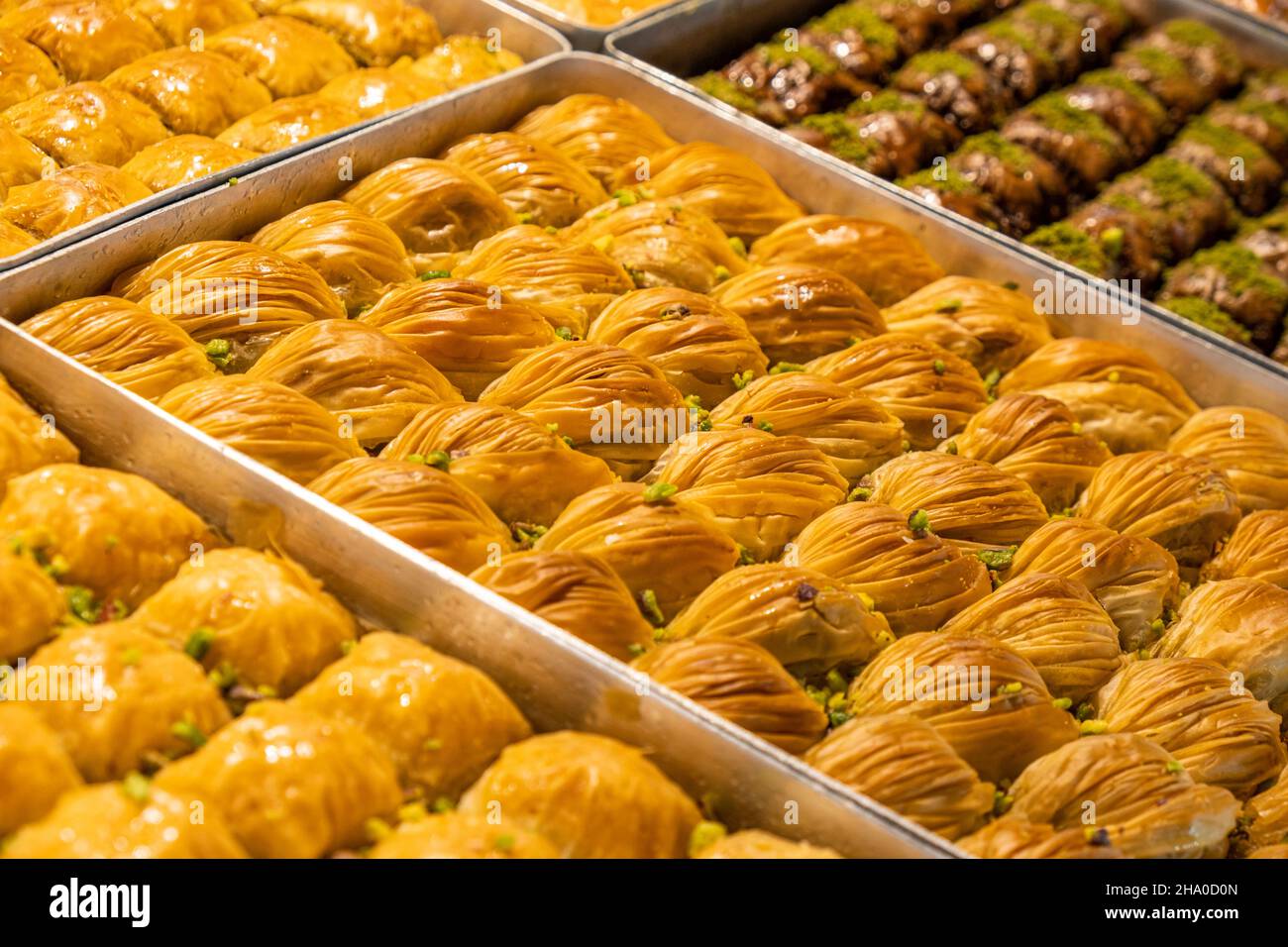 Turkish traditional dessert baklava in shop Stock Photo - Alamy