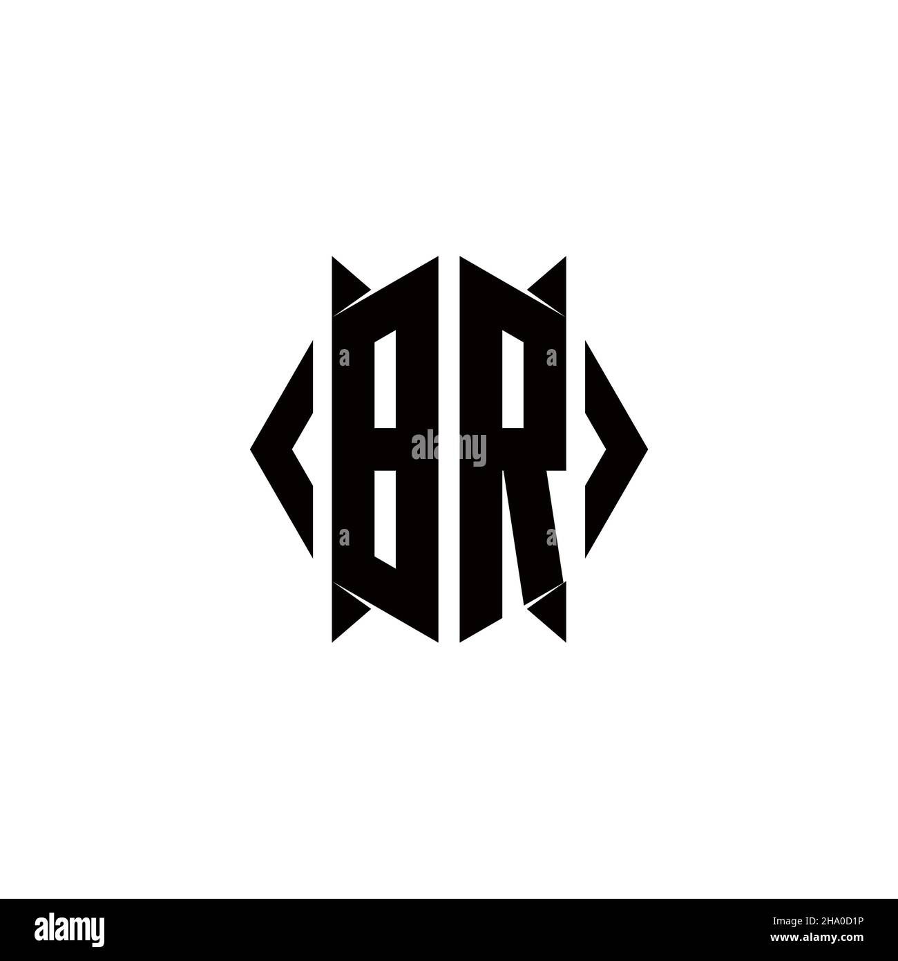 BR Logo monogram with shield shape designs template vector icon modern ...