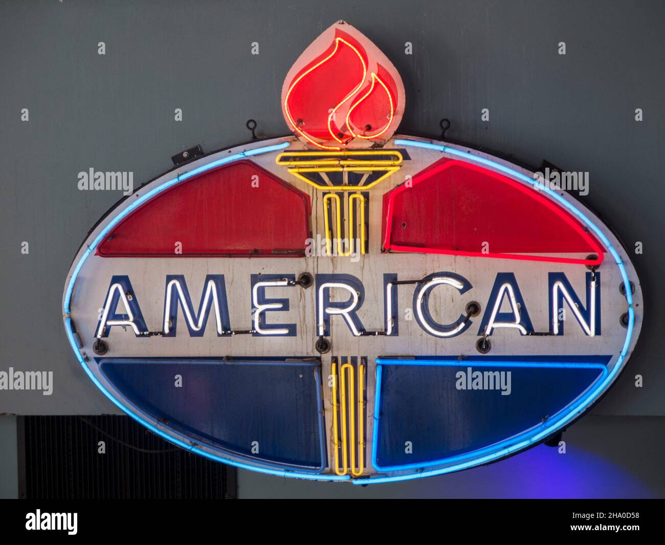 American brand neon sign Stock Photo - Alamy