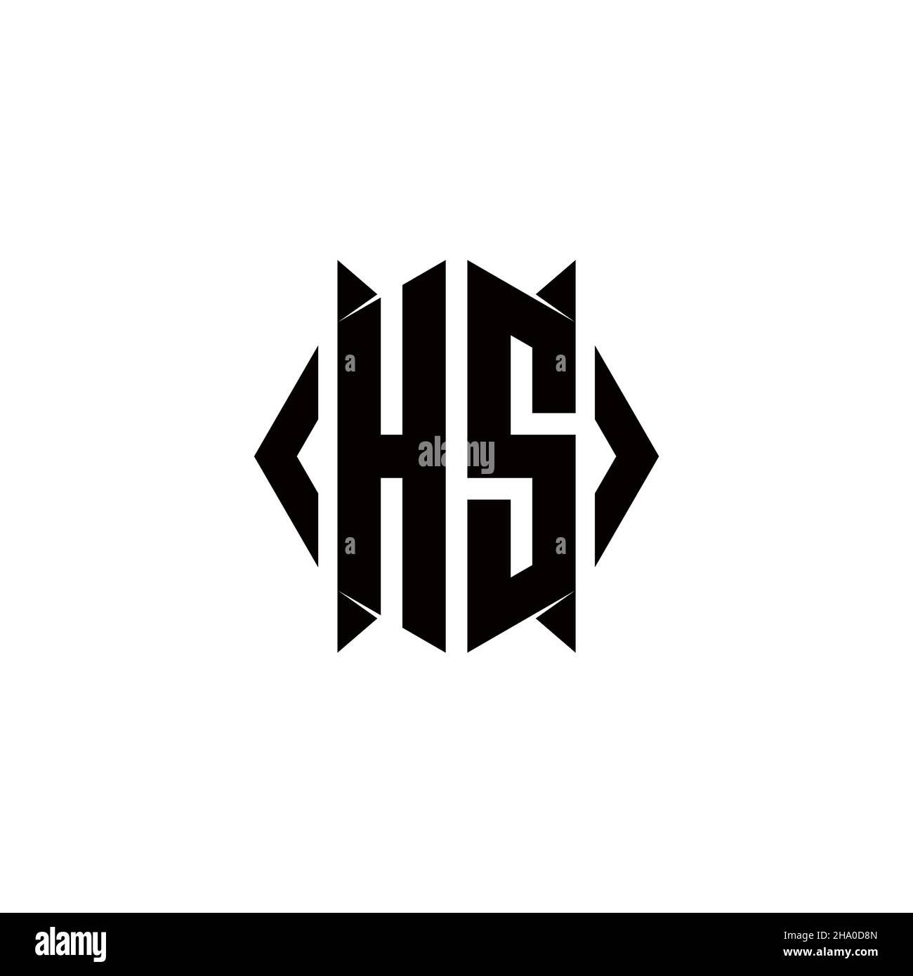 HS Logo monogram with shield shape designs template vector icon modern ...