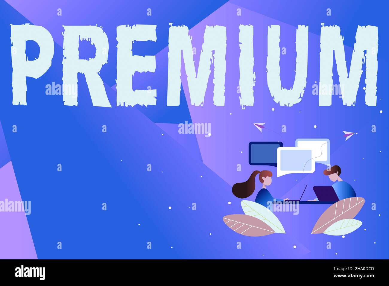 Text caption presenting Premium. Word for something or someone of ...