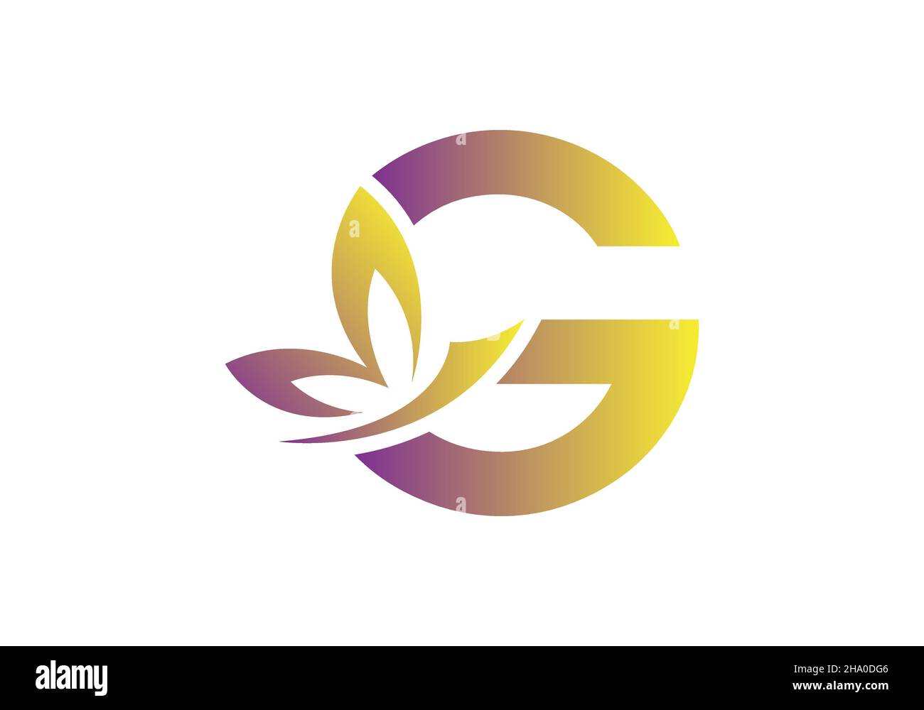 this is a creative letter G add butterfly icon design Stock Vector ...