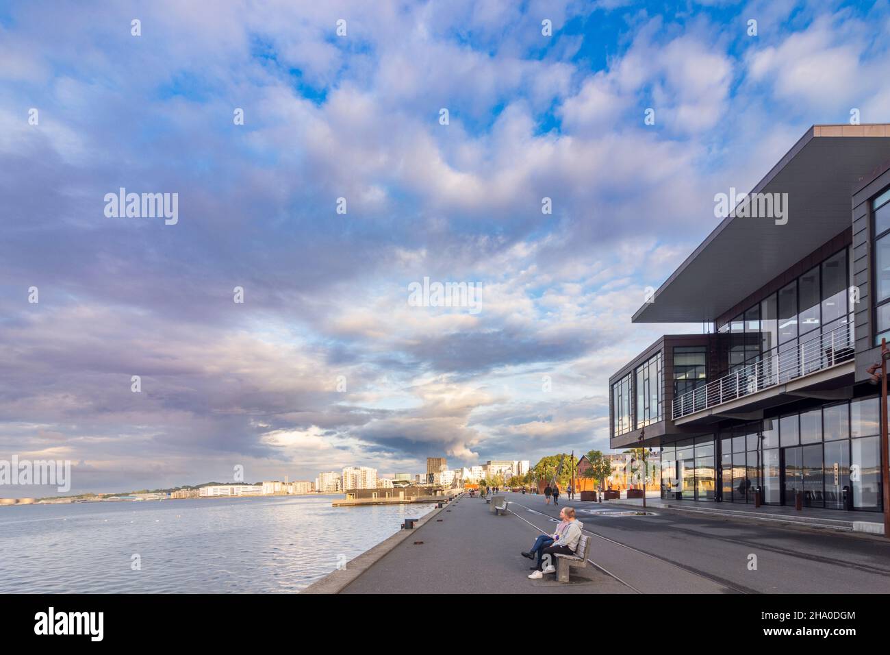 Aalborg: waterfront at Limfjord, in Aalborg, Jylland, Jutland, Denmark ...