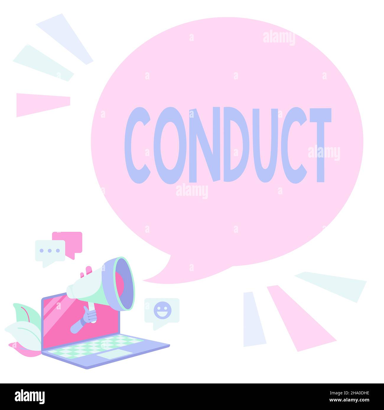 Hand writing sign Conduct. Business concept manner in which an ...