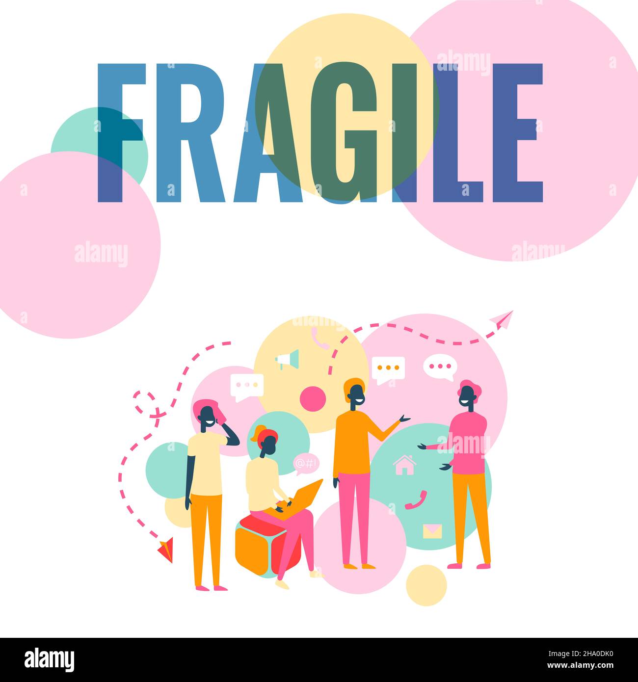 Conceptual display Fragile. Internet Concept Breakable Handle with Care ...