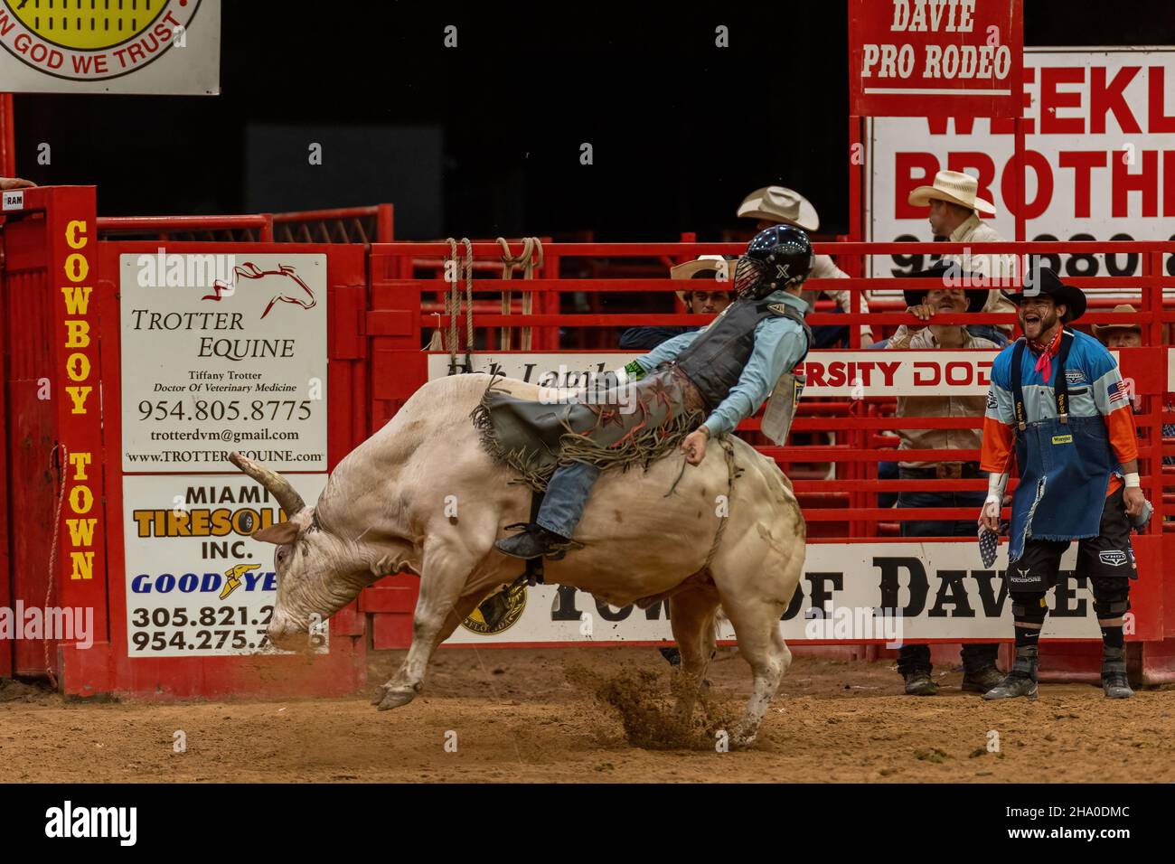 Bull Riding seen on Southeastern Circuit Finals Rodeo during the event ...