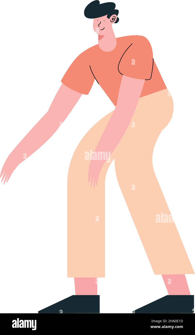 man bending down position character Stock Vector Image & Art - Alamy